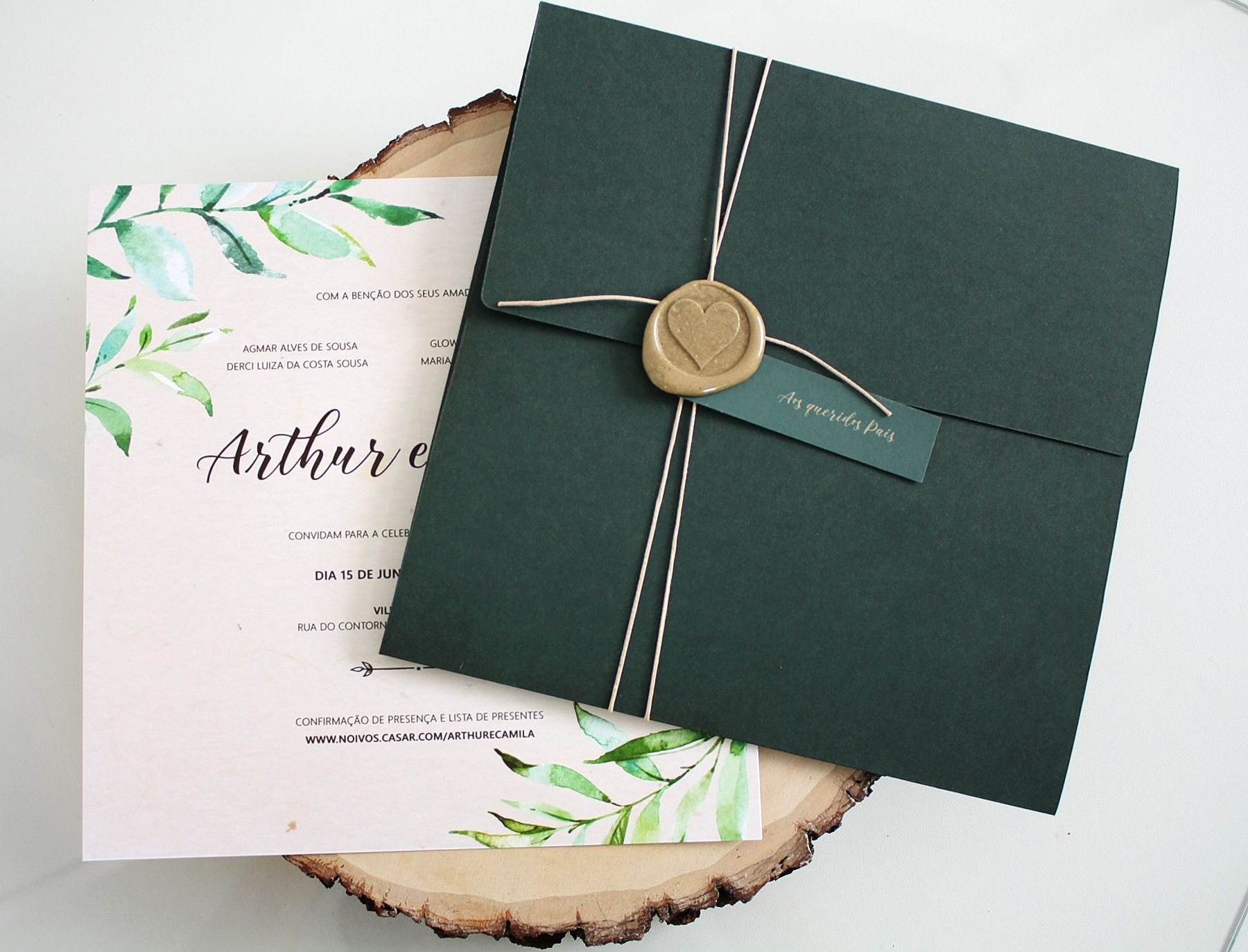 Envelope para convite de casamento