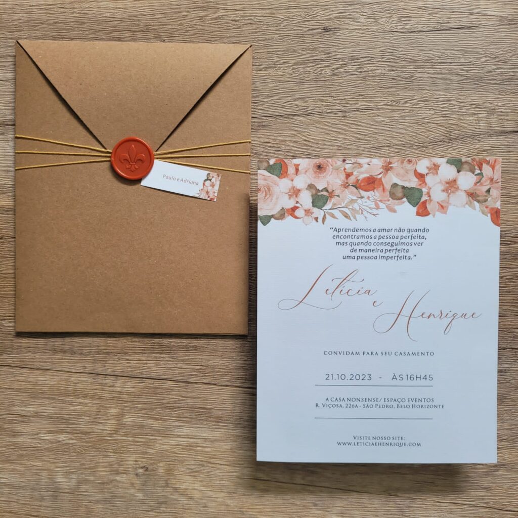 Modelos de Convites de Casamento Minimalistas 2025 - Atelie da Lola